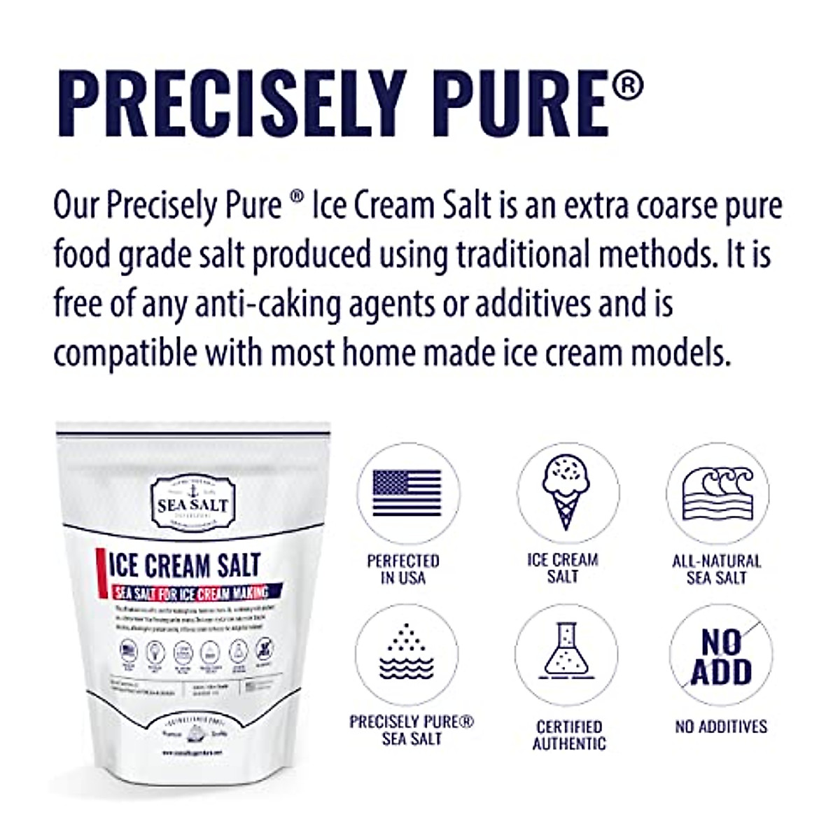 All-Natural Ice Cream Salt - Rock Salt for Ice Cream Maker, Universally Compatible with All Ice Cream Makers that Use Rock Salt - Exceptionally High Food-Grade Quality - 10 lbs. (2-Pack, 5 Lb. Bags)