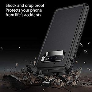Regsun for Galaxy S10 Plus Case,Shockproof 3-Layer Full Body Protection [Without Screen Protector] Rugged Heavy Duty High Impact Hard Cover Case for Samsung Galaxy S10 Plus,Black