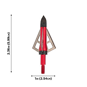 Allen Company Photon Hunting Broadhead, 100 Grain, 1.125 inches Cutting Diameter - Aluminum Ferrule, Stout .032 inch Thick Stainless Steel Blades, Carbon Steel Chisle Tip (3-Pack)