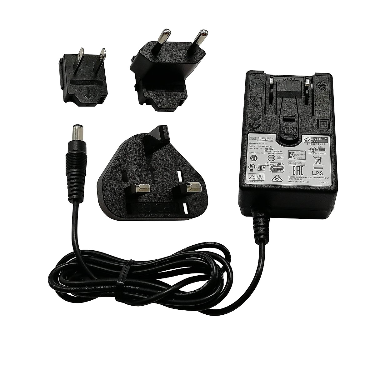 Universal AC Power Supply 12V 3A 36W,100-240V, 1.5M, with Multi Plug for US, UK, EU, Compatible with MINIX Mini PC NEO Z83-4, NEO Z83-4 Pro/Z83-4 Plus/N42C-4/J50C-4/X39 and Others.