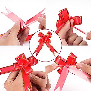 Kolewo4ever 40pcs Heart Cellophane Basket Bags Set 20pcs Heart Cellophane Wrap Clear Basket Bags With 20pcs Red Pull Bows for Valentine, Weddings, Bridal or Baby Showers (12x18inches)