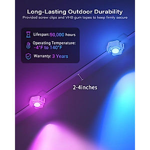 ASAHOM Permanent Outdoor Lights, 100ft Smart RGB Outdoor Lights Alexa with 70 Preset Scenes, IP67 Waterproof 72 LED Eaves Lights for Holiday Decor, Party, Daily Lighting, Smart APP & Voice Control