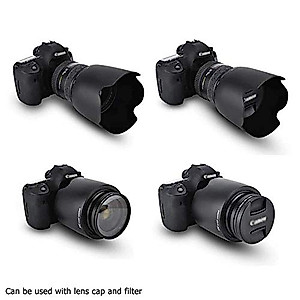 Camera Lens Hood Shade for Canon EF 24-70mm f/2.8L USM Lens Replaces Canon EW-83F Hood Compatible with 77mm Filter and Lens Cap Reversible Design