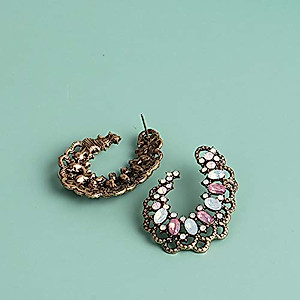 Crystal Dangle Drop Earrings Women Handmade Pendant Earrings Wedding Earrings