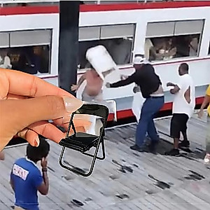 FOLENZU Miniature Folding Chair, Mini Folding Chair Toy, White Folding Chair, Alabama Brawl Folding Chair(white3pcs)