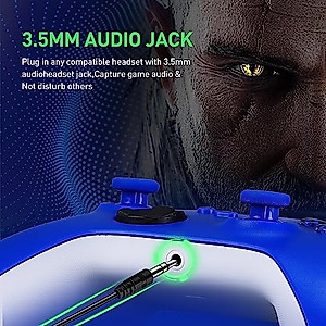 vaomon Controller with Wireless Adapter for Xbox One, Xbox Series X/S, Xbox One X/S, PC, 2.4GHZ Controller with 3.5mm Headphone Jack (Blue)