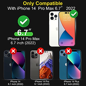 SmoBea Compatible with iPhone 14 Pro Max Case (No Fit iPhone 14 Plus), Holographic Laser Bling Heart Soft & Flexible TPU and Hard PC Shockproof Cover Women Girls Phone Case (Heart/Clear)