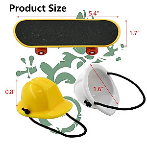 Vehomy Bearded Dragon Accessories Small Engineer Hat for Bearded Dragon Lizard Construction Helmet Hats and Mini Scooter for Hamster Lizard Parrot Reptile Small Animals 3Pcs