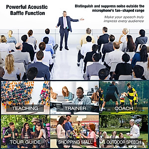 Voice Amplifier, Towevine Portable Rechargeable Microphone Speaker with Headset and Waistband for Teachers, Classroom, Singing, Coach, Training, Presentation, Tour Guide - Blue