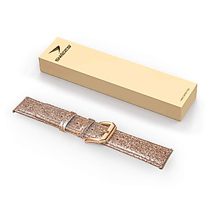 SWEES Compatible for Samsung Galaxy Watch 5 Band 40mm 44mm / Galaxy Watch 5 Pro Band 45mm / Galaxy Watch 4 Band, 20mm Slim Thin Genuine Leather Replacement Bands for Galaxy Watch 4 Classic Women Men