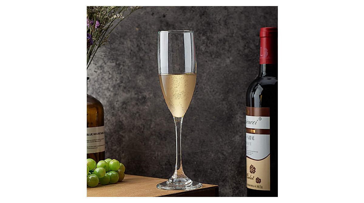 UMEIED Champagne Flutes Set of 12 - Elegant 6 Oz Crystal Glasses
