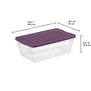Sterilite Set of (5) 6 Qt./5.7 L Storage Boxes, Moda Purple, 6 Pack