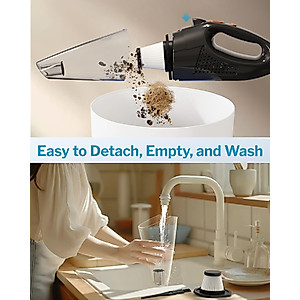 Powools Car Vacuum Cordless Rechargeable - Handheld Vacuum Cleaner High Power with Fast Cahrge Tech, Portable Vacuum with Large-Capacity Battery, Handy Handheld Vac with LED Light, Silver (PL8189)