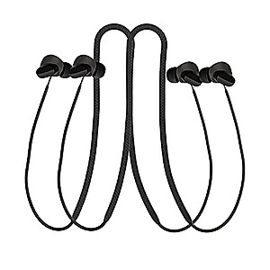 kwmobile Straps Compatible with Beats Studio Buds - 2X Silicone Holder for Wireless Earphones - Black/Black