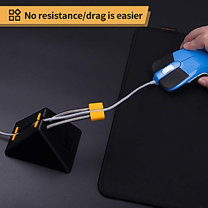 [New] Hotline Games Mouse Bungee, Mouse Cord Clip Cord Management System Fixer Holder for Esports FPS Game (Black-Orange)