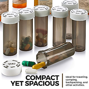 Pill Case and Pills Bottle Organizer - Weekly and Daily Medicine Container Carrier Tote Bag for Weekly Pill Bottles with 3 Extra Daily Bottles