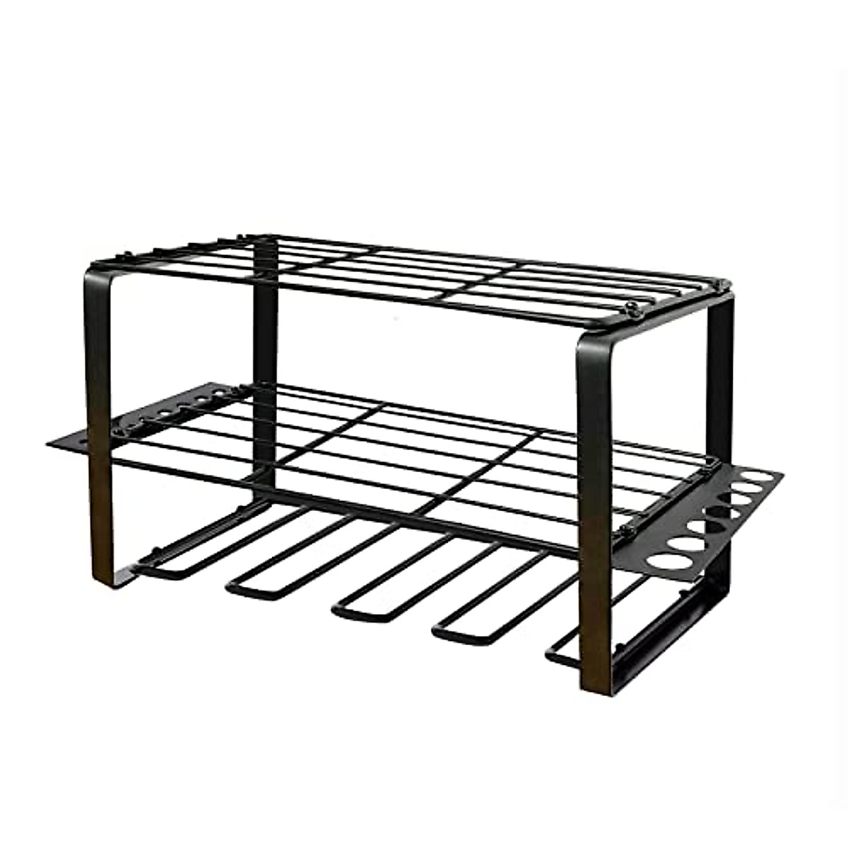 Polgar's Power Tool Organizer With Charging Station,Drill Holder Wall Mount,Garage Storage Shelves for Organization and Storage,Heavy Duty Pegboard Wall Organizer Set Solid Metal Black