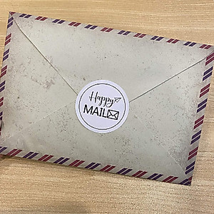 1.5 Inch Happy Mail Stickers,Packing Stickers,Envelope Sealing Stickers for Small Business,500 Pcs/Roll