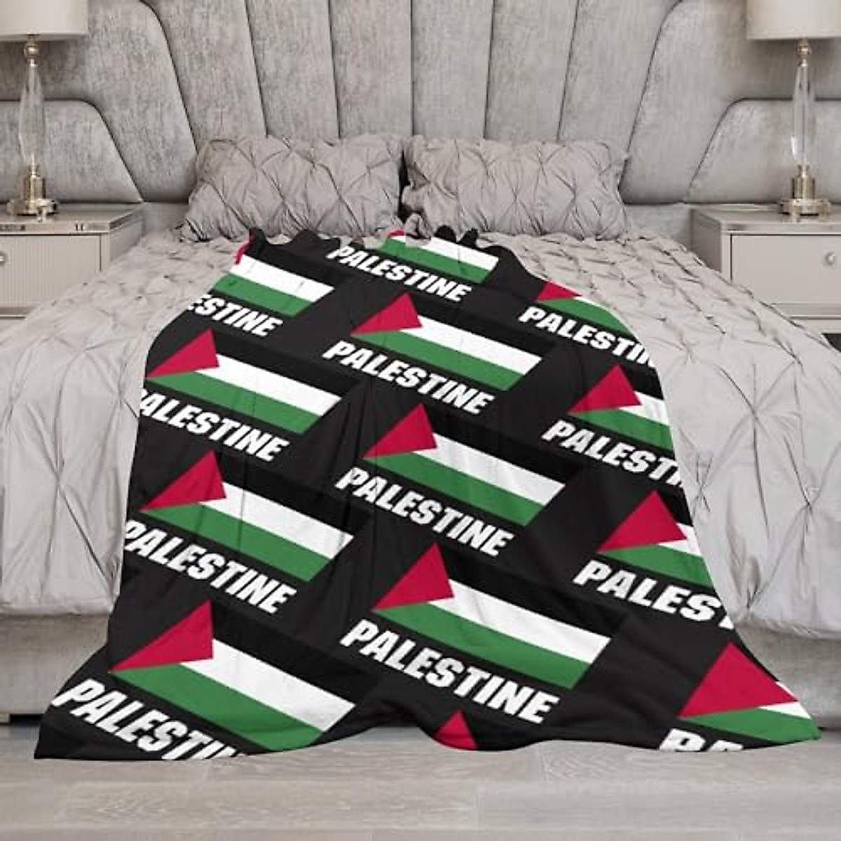 Fattyeery Palestine Flag Blanket Queen Size Soft Plush Blankets for Women Men Couch Bed Sofa Fashion Cute Luxury 30"x50"