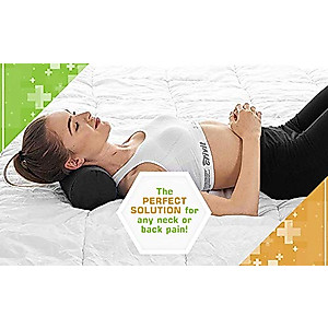 Bodyhealt Neck Roll Pillow - Original Cervical Roll. Round Pillow for Head, Neck, Spine & Back Pain Relief. Circle Pillow, Neck Support Pillow for Sleeping. Cylinder Pillows Firm Lumbar Bolster Pillow