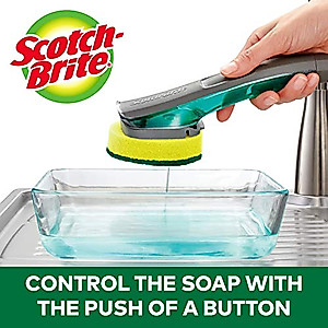 Scotch-Brite Heavy Duty Advanced Soap Control Dishwand, Control Soap With A Button, Keep Your Hands Out Of Dirty Water, Long Lasting and Reusable