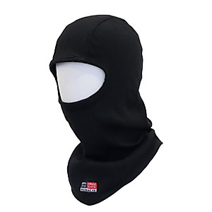 BOCOMAL FR Balaclava Face Mask 7oz Flame Resistant Covering Welding Hood Arc Rated NFPA2112 CAT2 One Size Black