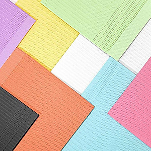 JMU Pink Dental Bibs (125 Pcs), Disposable Patient Bibs 13" x 18", 3 Ply Waterproof Tattoo Bibs Nail Paper Towels Tray Covers