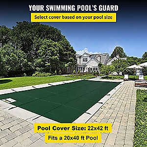 Happybuy Pool Safety Cover Fits 20x40ft Rectangle Inground Safety Pool Cover Green Mesh Solid Pool Safety Cover for Swimming Pool Winter Safety Cover