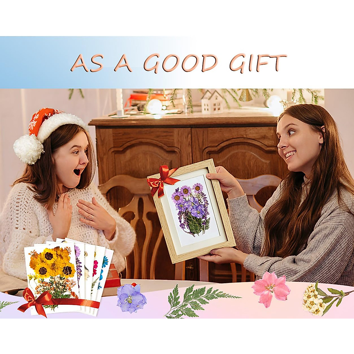 Dried Pressed Flowers Mixed Box for Resin Random, with 1 Tweezers, Real Natural Dry Mixed Flowers Leaves Bulk Herbs Kit for Scrapbooking DIY Art Crafts, Nail, Candle, Soap Making