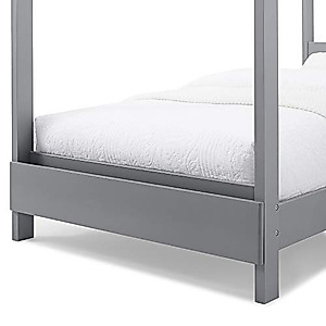 Delta Children Poppy House Wood Twin Bed, Platform Bed - No Box Spring Needed, Grey