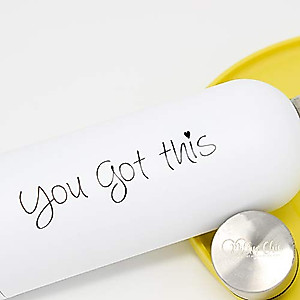 Milky Chic You Got This Water Bottle, 17oz Insulated Stainless Steel Flask with Motivational Quote for Travel, Picnic, Gym and Camping, Leakproof and No Sweat, Keeps Drinks Hot and Cold