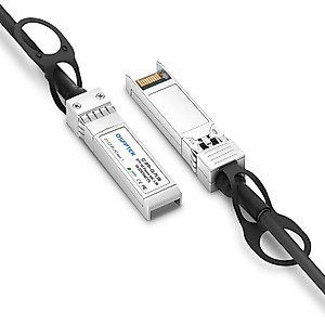 QSFPTEK 10G SFP+ DAC Cable, 0.5m (2ft) Passive Direct Attach Copper Twinax Cable for Cisco SFP-H10GB-CU50CM, Ubiquiti, D-Link, Netgear, Mikrotik, Open Switch Devices