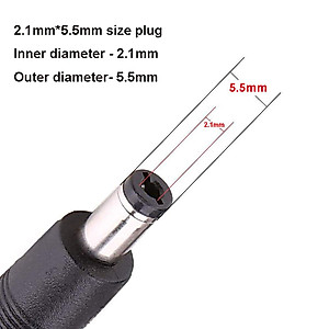 DC 12V Power Adapter Extension Cord Cable 6ft 2.1mm × 5.5mm Male to Female Plug for CCTV Security Surveillance IP Cameras, LED Lights Strip, Baby Monitor, DVR, NVR, Router (6 Pack)