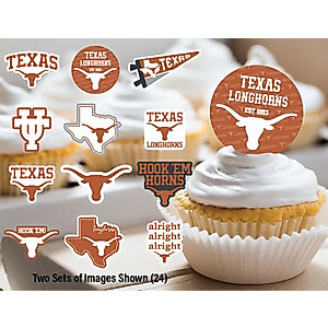 Texas Party Supplies (42 Pieces) for University of Texas Graduation, Tailgating and Birthday Party Decorations with Texas Longhorns Banner and UT Austin Cupcake Toppers Decorations (Texas Longhorns)