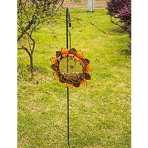MUMTOP Wild Bird Feeders 14" Metal Sunflower Outdoor Bird Breeders Can Hang in Patio Garden Trees with Hook