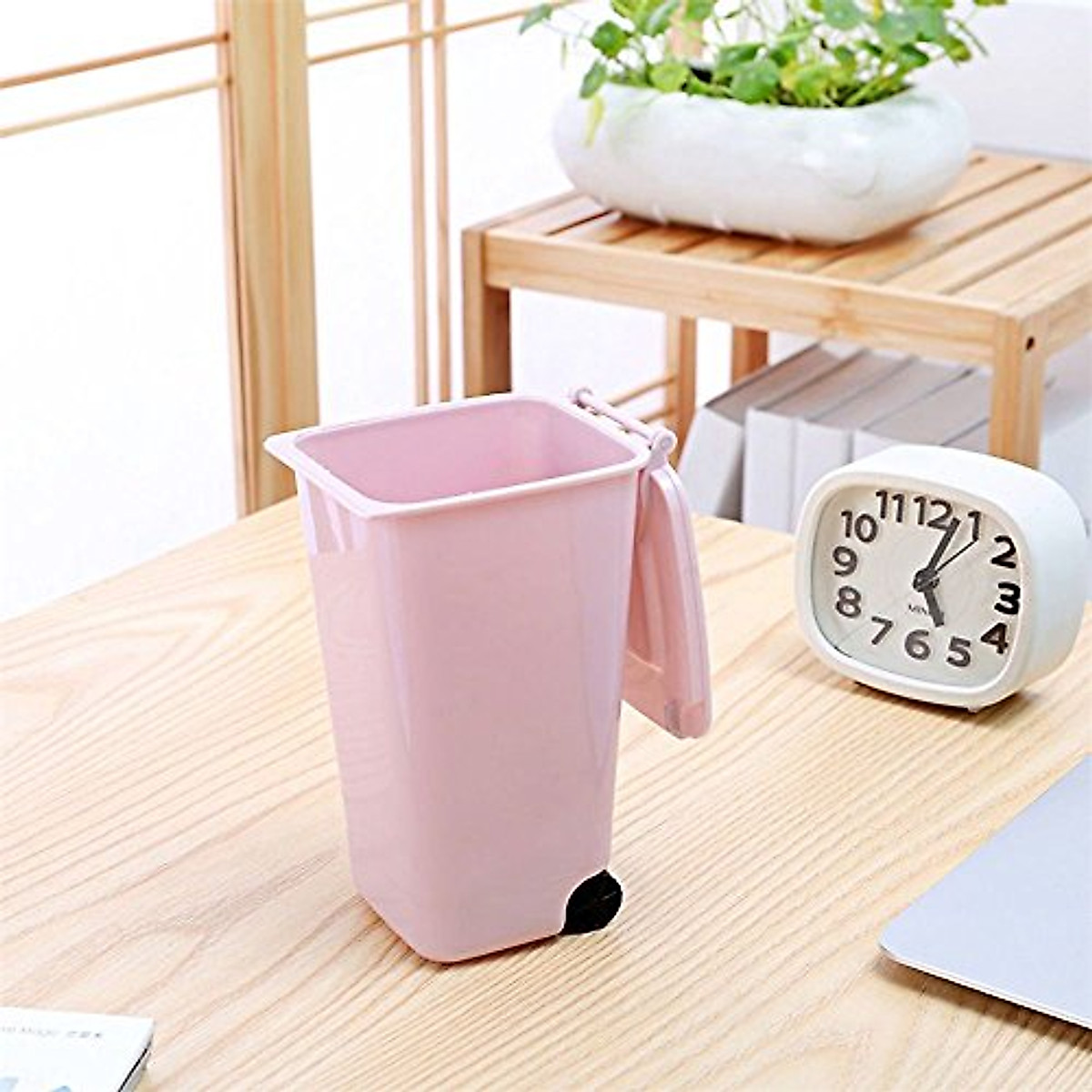 Storage Box Creative Cleaning Storage Garbage Can Small Cleaning Mini Trash Rubbish Bin(Black)