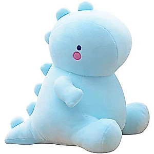 Osmotic Cute Charming Cartoon Fashion Funny Pretty Dinosaur Stuffed Animals Shape Big Hugging Pillow Soft 3D Pom Plush Toy Doll Ultra Fabric Bed Rest Chair Bo (Blue)