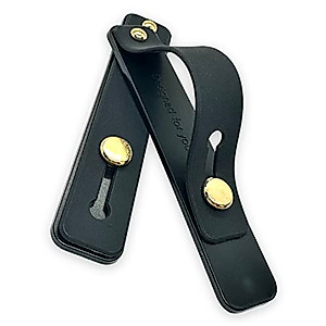 Pack of 2 - Finger Grip Stand/Strap Grip for Phones and Tablets - Phone Holder, Adjustable, Telescopic Phone Finger Strap Stand, Universal Finger Kickstand for Most Smartphones (Black) - LOADstore