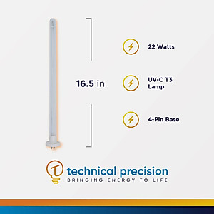 Technical Precision 22W Germicidal Ultra Violet Light UV-C Lamp AS-IH-1003 Replacement for Ultravation Ultramax, UMX, UME, Photronic and Other HVAC UV Light - Air Treatment System - 1 Pack