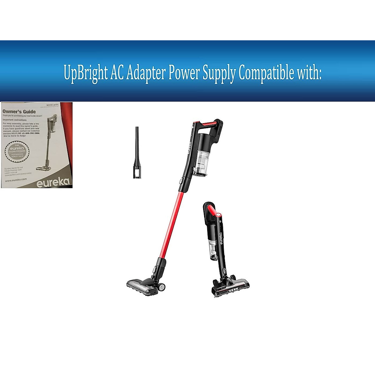 Original Genuine OEM Eureka MC2805A 25-29V AC/DC Adapter for NEC101 Series 21.6V 2000mAh Lithium Li-ion Battery 150W Lightweight Cordless Stick Vacuum Cleaner NEC-101 500mA 0.5A Power Supply Charger