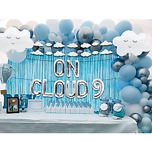 LaVenty Luxury Sliver On Cloud 9 Balloons On Cloud 9 Birthday Decoration 9 Birthday Decoration Nine Years Old Birthday Balloon On Cloud 9 Party Supplies Cloud Balloon