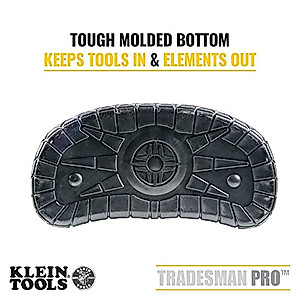 Klein Tools 55597 Tool Bag Backpack, Tradesman Pro Tool Organizer with 39 Pockets, Reflective Hi Viz, Padded Shoulder Straps, Molded Base