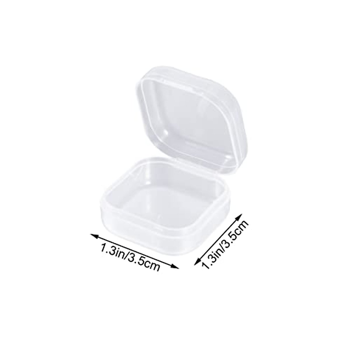 CLISPEED Transparent Plastic Box 192 pcs Plastic Containers Beads Display Bead Hinged Case Storage Lids Multipurpose Jewelry Square Clear Rectangular with S Beads Storage Containers Box