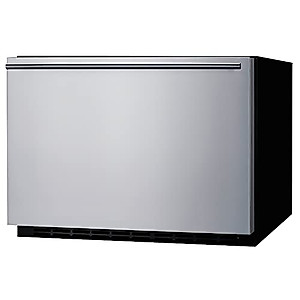 Summit Appliance SDR241OS Built-In 24" Wide Drawer Refrigerator, 2 cu.ft Capacity, Temperature Alarm, Weatherproof Design, Frost-free Operation, LED Lighting, Digital Thermostat, Open Drawer Alarm