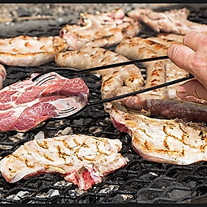 Disposable Plastic Serving Utensils Set - 18 Pack for Parties and Events - Heavy Duty Plastic - Black 10" Spoons, Forks, and 6" Tongs - Perfect for Serving - Great Value