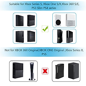 Chanvoo No Drill Aluminum Universal Under Desk Mount Holder for Xbox Series S, Xbox One S/X, Xbox 360, PS4 Slim/Pro, Desktop Mini PC with Adhesive (Black)