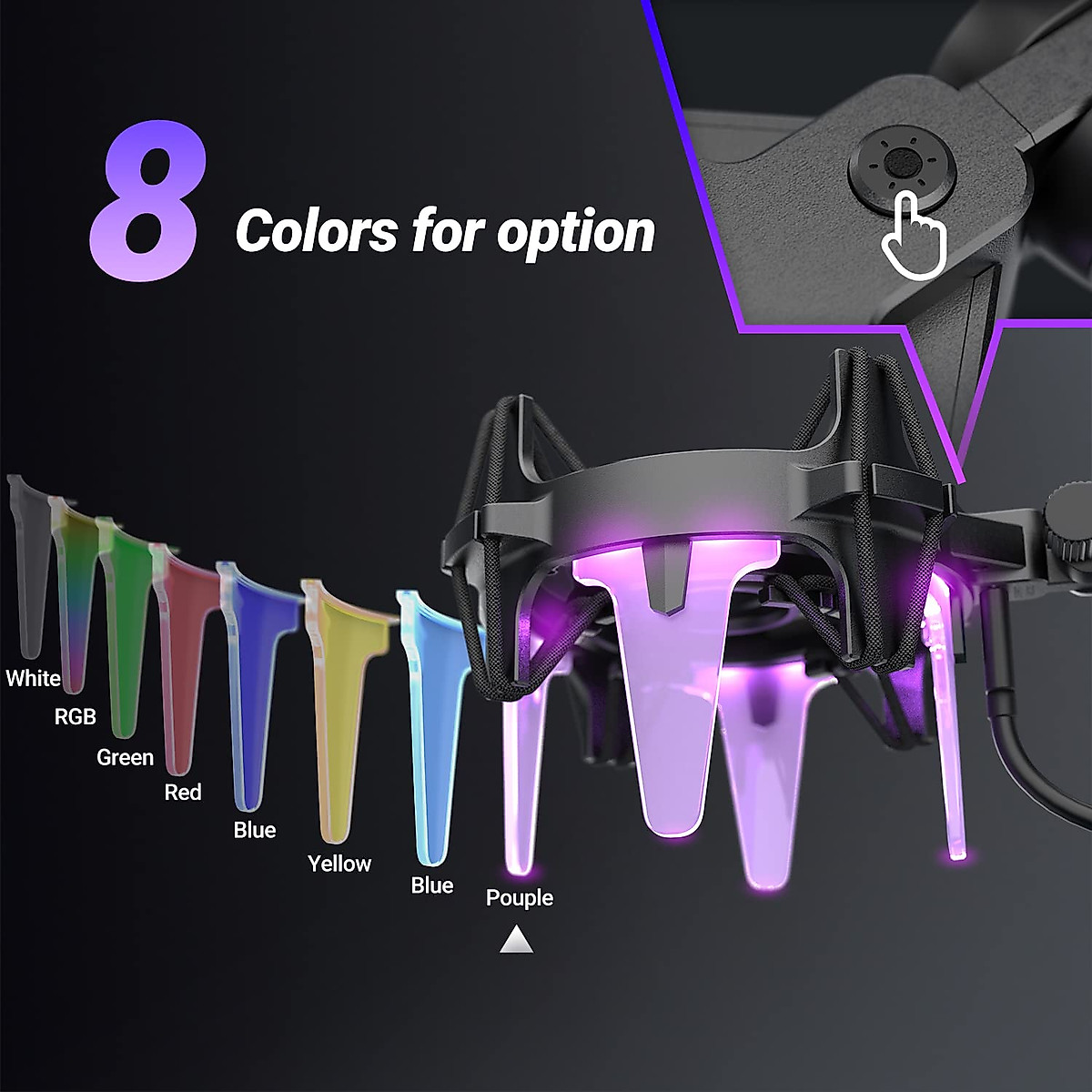 FIFINE RGB Microphone Shock Mount for Vibration Isolation, Easy Mic Holder, Compact Protection - SK78