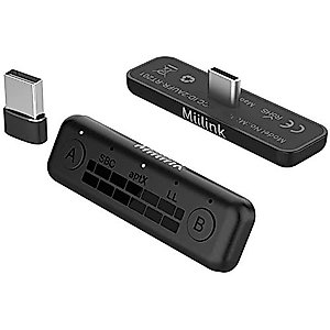 1mii Mini Bluetooth Adapter for Nintendo Switch/PS5/PC, Bluetooth 5.0 Audio Transmitter, Dual Pairing with Low Latency for Bluetooth Headsets Speakers