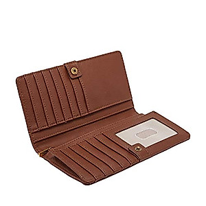 Fossil Women's Liza Leather Wallet Slim Minimalist Bifold, Brown (Model: SL7891200)