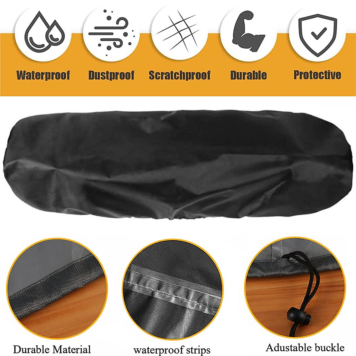 Wall-Mounted Patio Heater Cover Skyour Waterproof Dustproof Electric Infrared Heater Protector Dust Covers Fit for Indoor Outdoor Garage Backyard Hanging Heaters (Black)